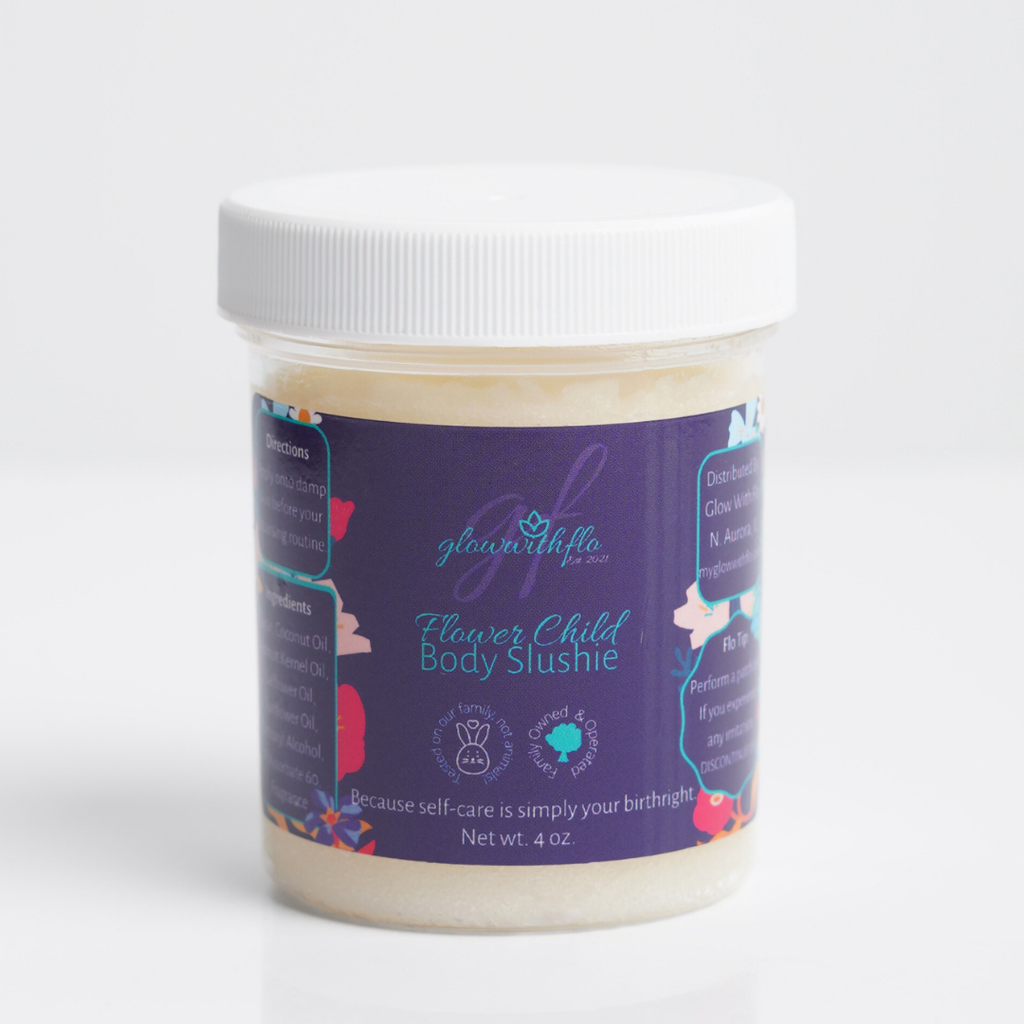 Flower Child Body Slushie | Natural, Exfoliating Body Scrub – Glow With Flo